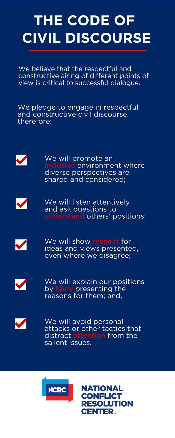 The Code of Civil Discourse – NCRC’s Guide for Respectful Debate